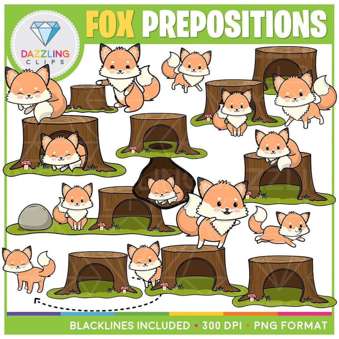 Fox Prepositions / Positional Word Clipart - Prepositions Clipart ...