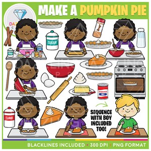 How to Make a Pumpkin Pie Clip Art - Clipart - Instant Download ...