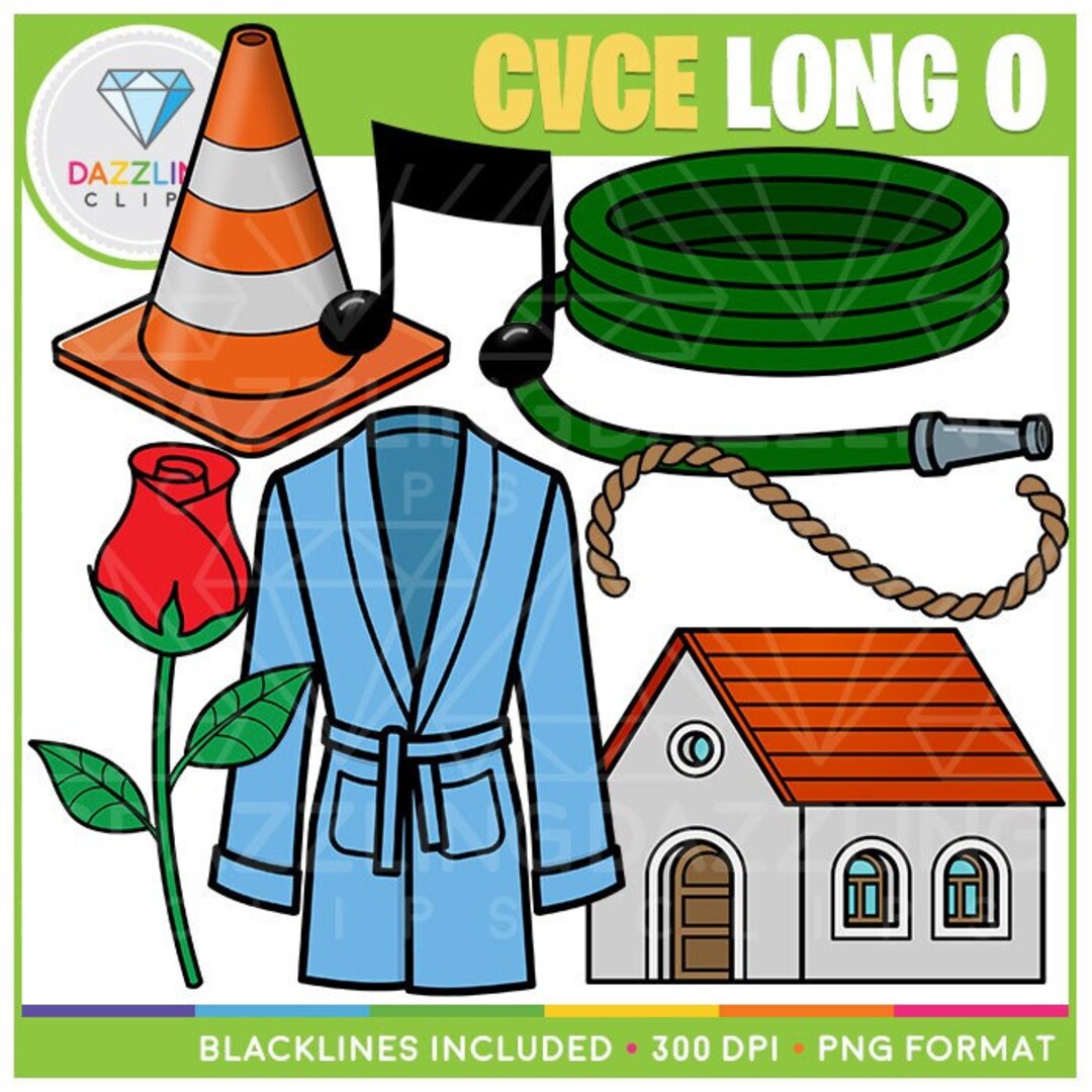 Cvce Long O Clip Art - Clipart - Instant Download - Educational Clipart ...