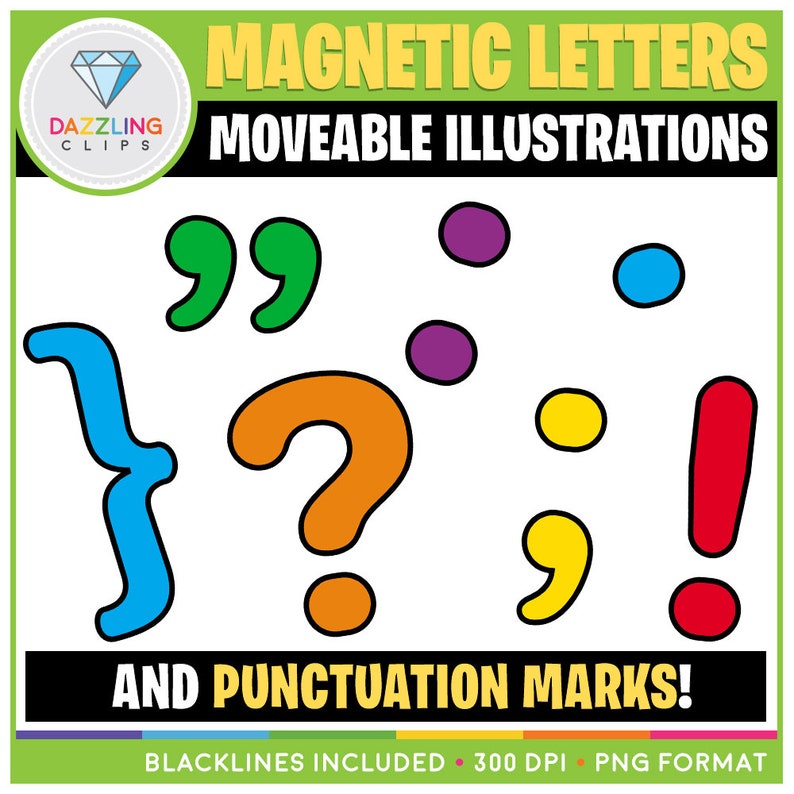 Moveable Magnetic Letters Clipart - 1032 Images - Instant Download ...