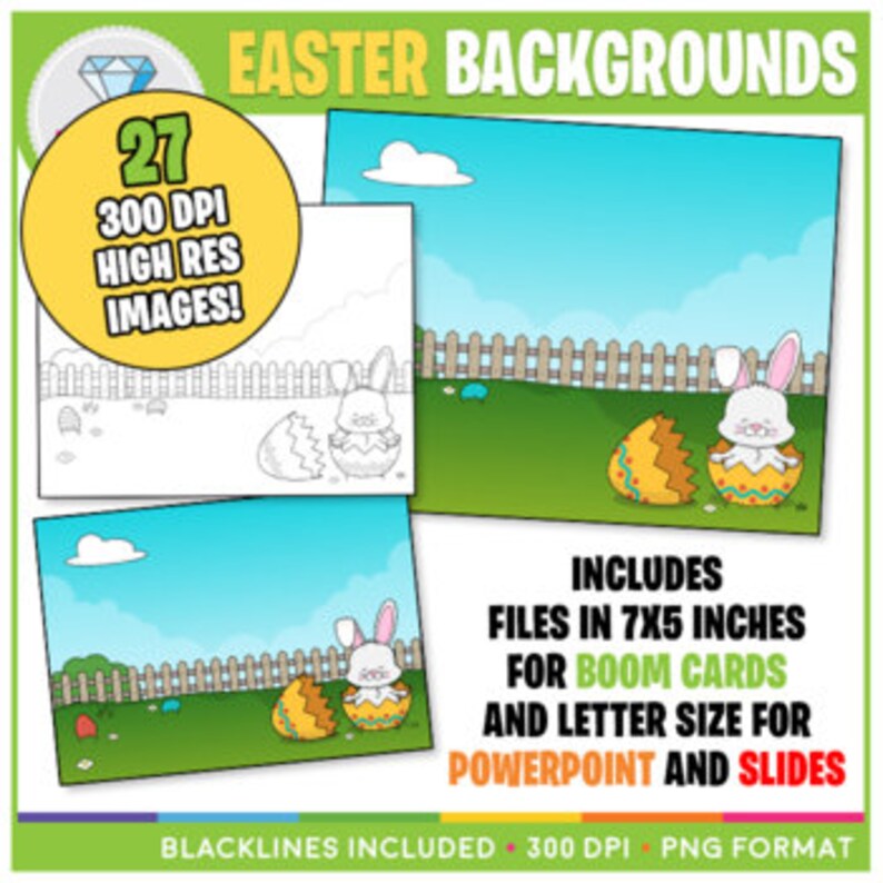 Easter Backgrounds Clip Art - for BOOM CARDS, Powerpoint and Slides ...