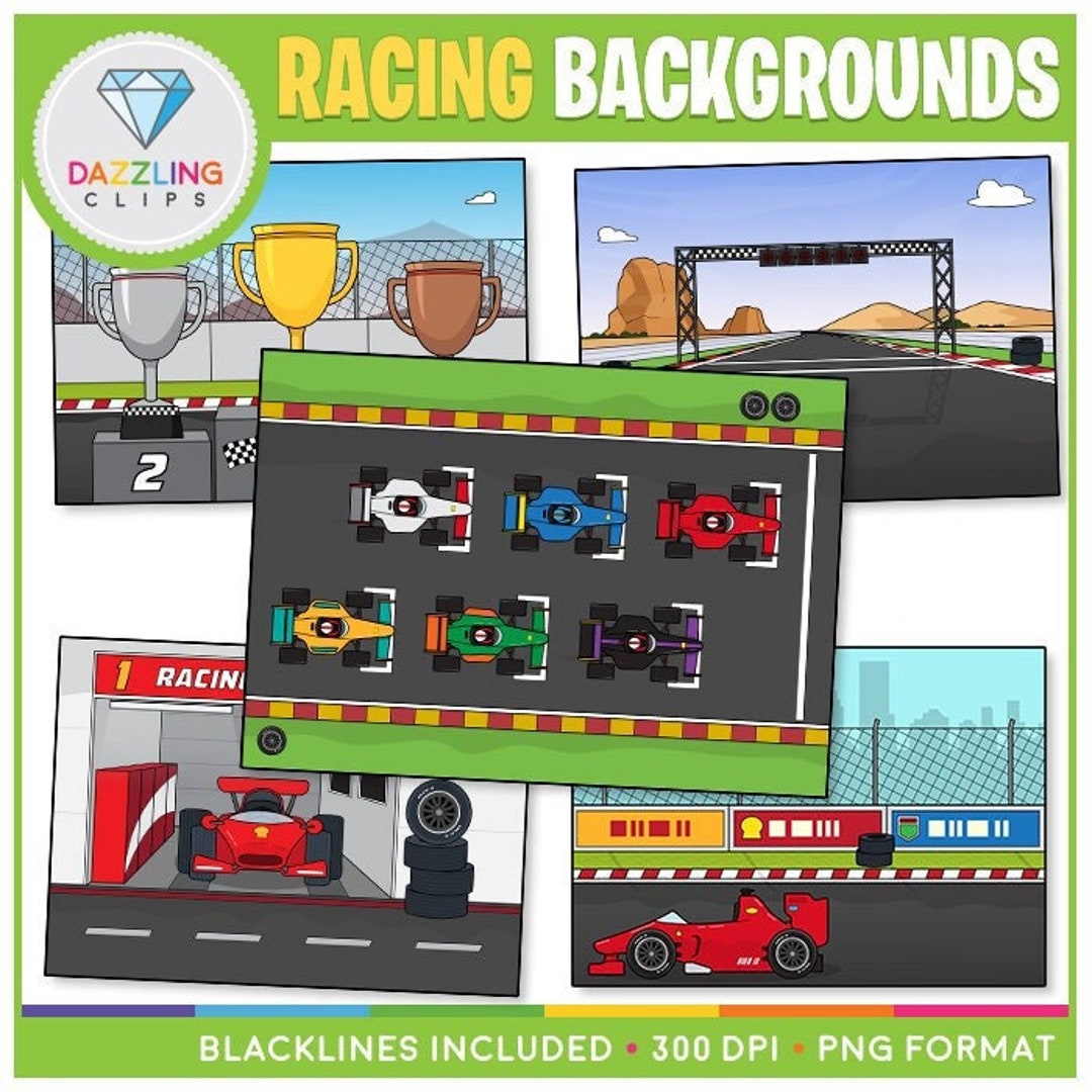 Racing Backgrounds Clip Art- for BOOM CARDS, Powerpoint and Slides ...