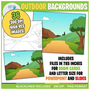Outdoor Backgrounds Clip Art - for BOOM CARDS, Powerpoint and Slides ...