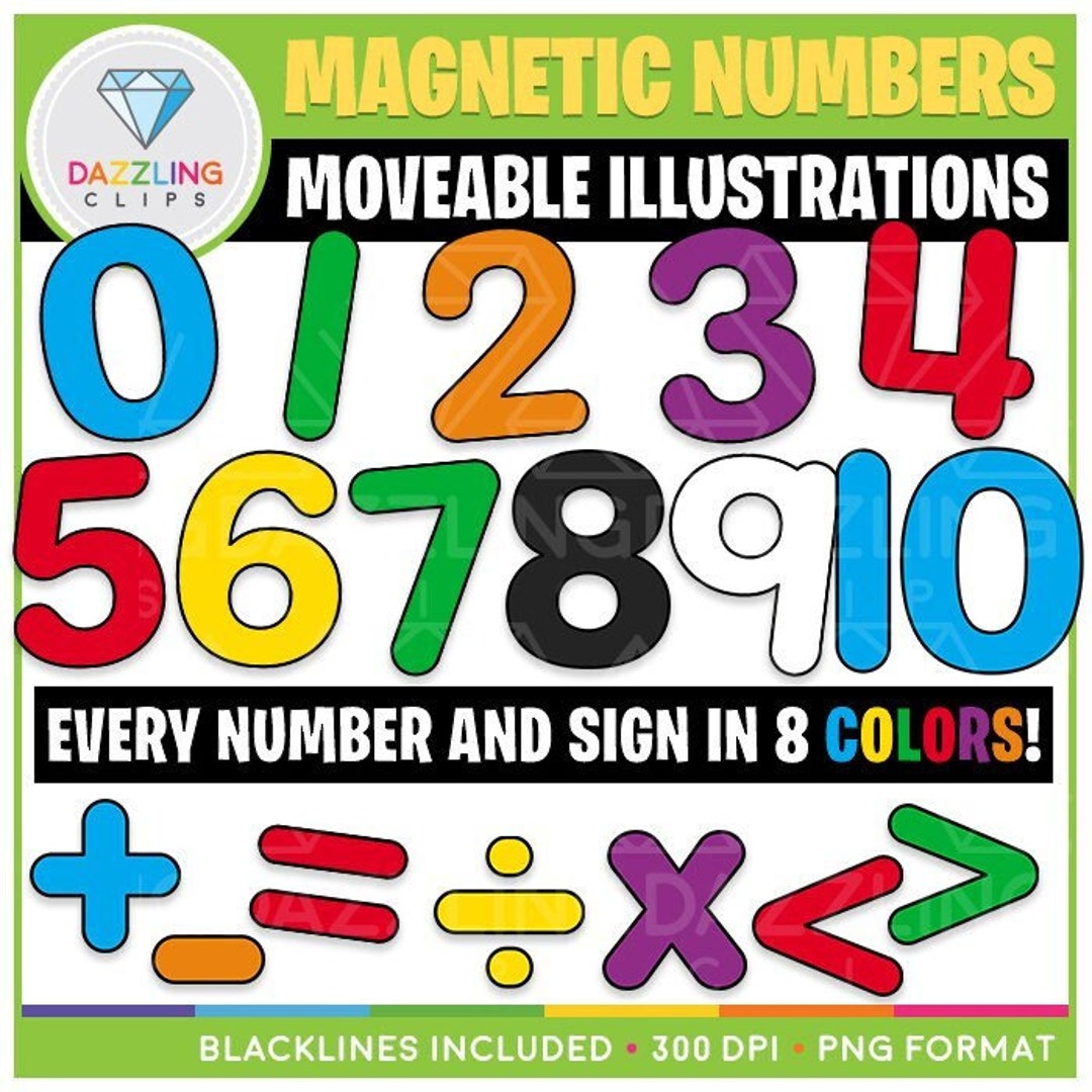 Moveable Magnetic Numbers Clipart (0 to 10)- Instant Download ...