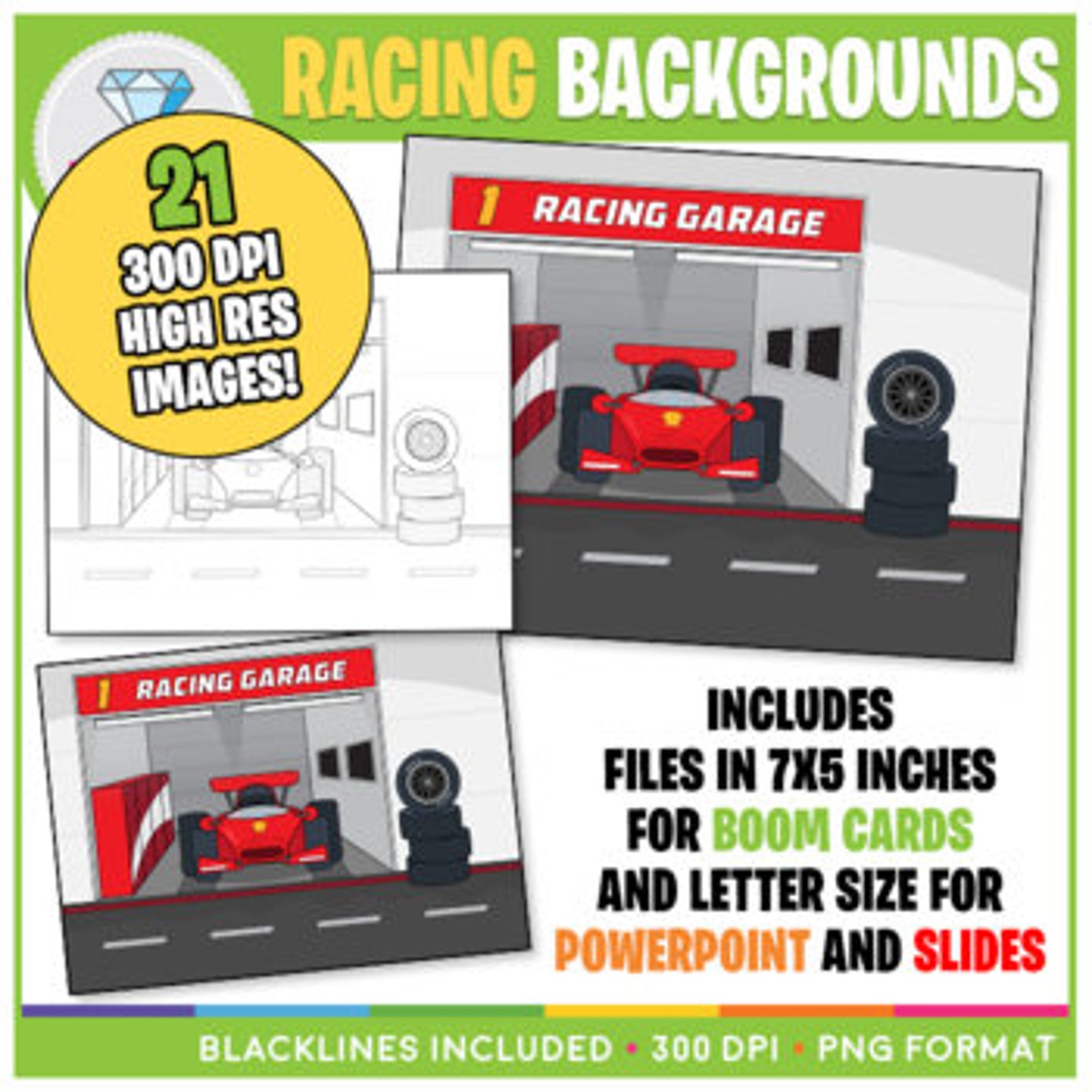 Racing Backgrounds Clip Art for BOOM CARDS Powerpoint and - Etsy
