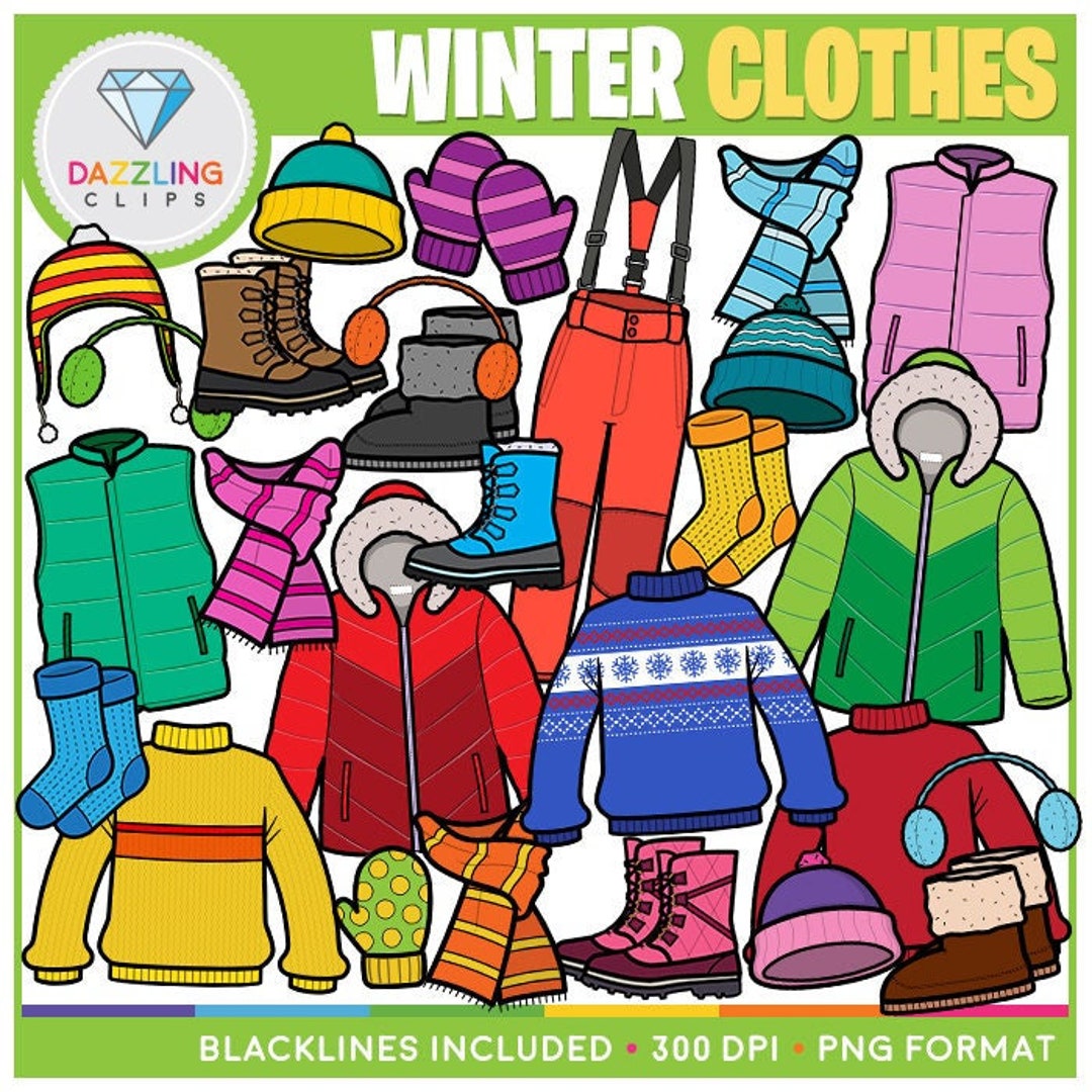 Winter Clothes Clipart - Winter Download - Instant Download - Sweater ...
