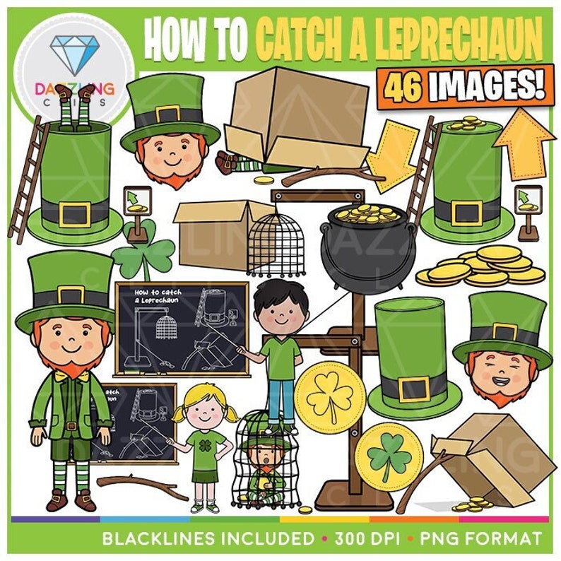 How to Catch a Leprechaun Clipart - Clipart - Instant Download ...