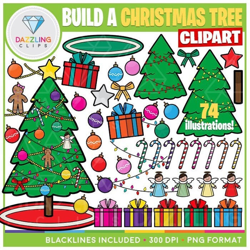 Build a Christmas Tree Clip Art - Children's Activities - Clipart ...