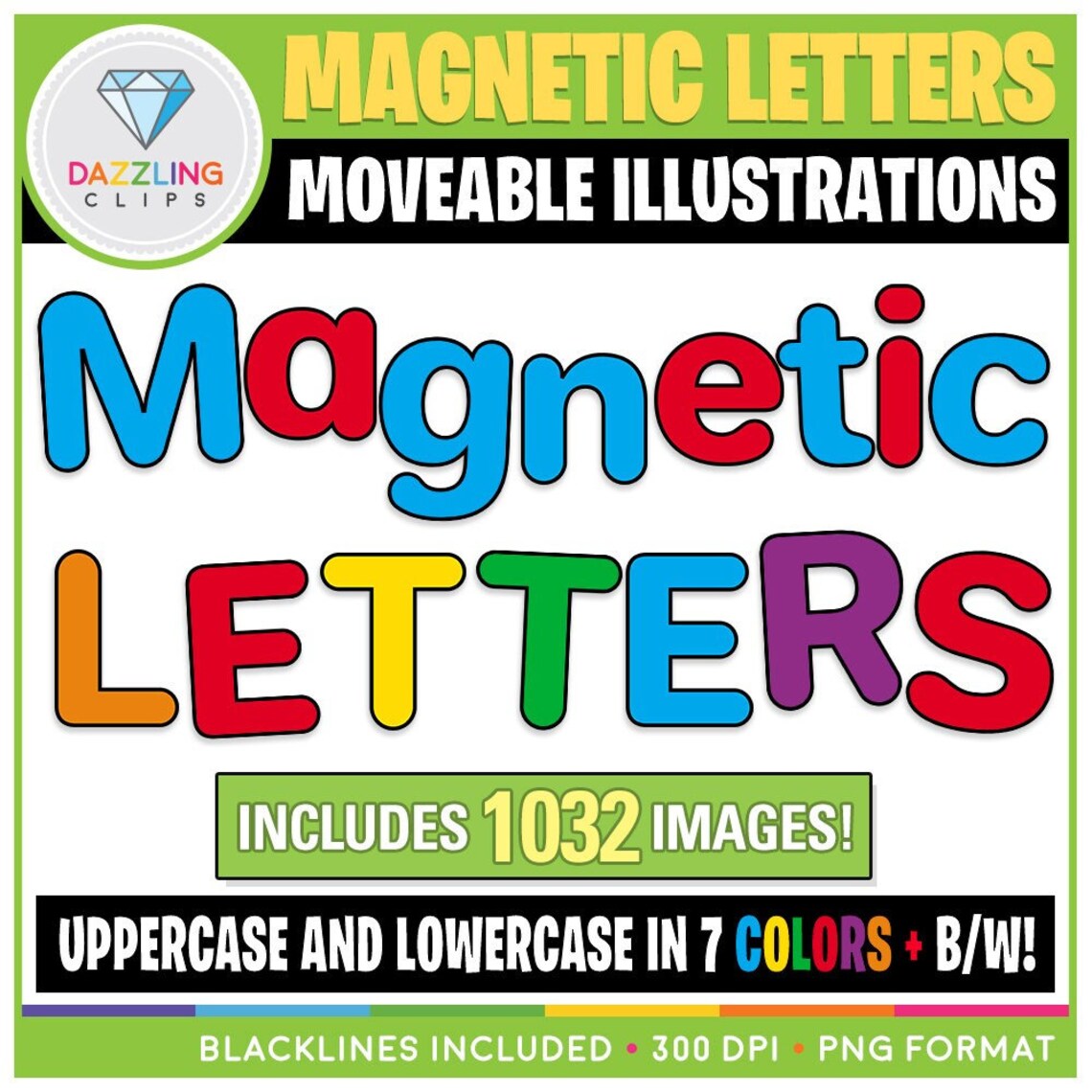 Moveable Magnetic Letters Clipart: 1032 Images (digital Download) - Etsy