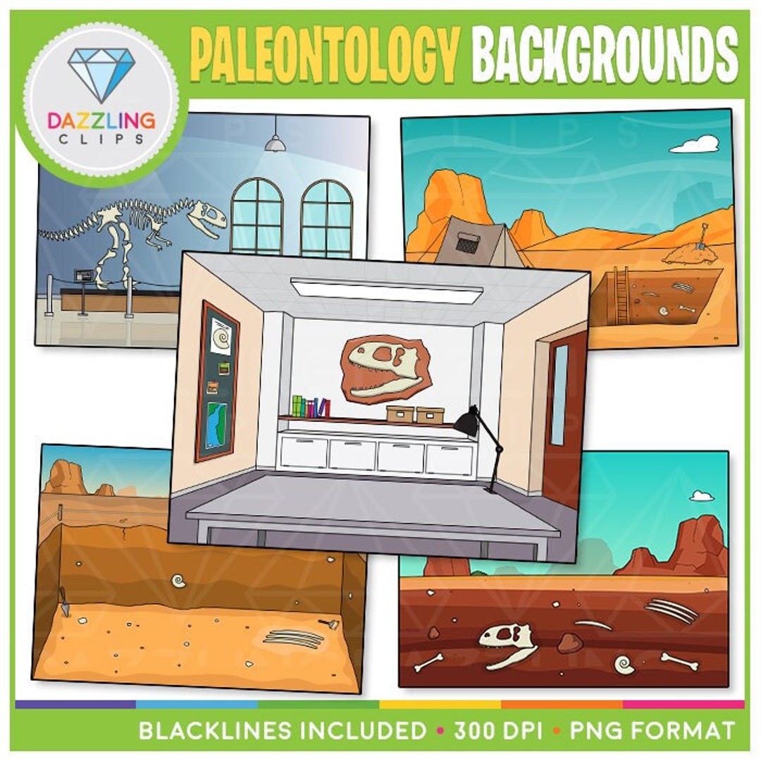 Paleontology Backgrounds Clip Art - for BOOM CARDS, Powerpoint and ...