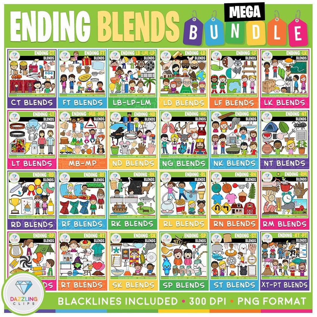 Ending Blends Clipart MEGA Growing Bundle - Ending Blends Clipart ...