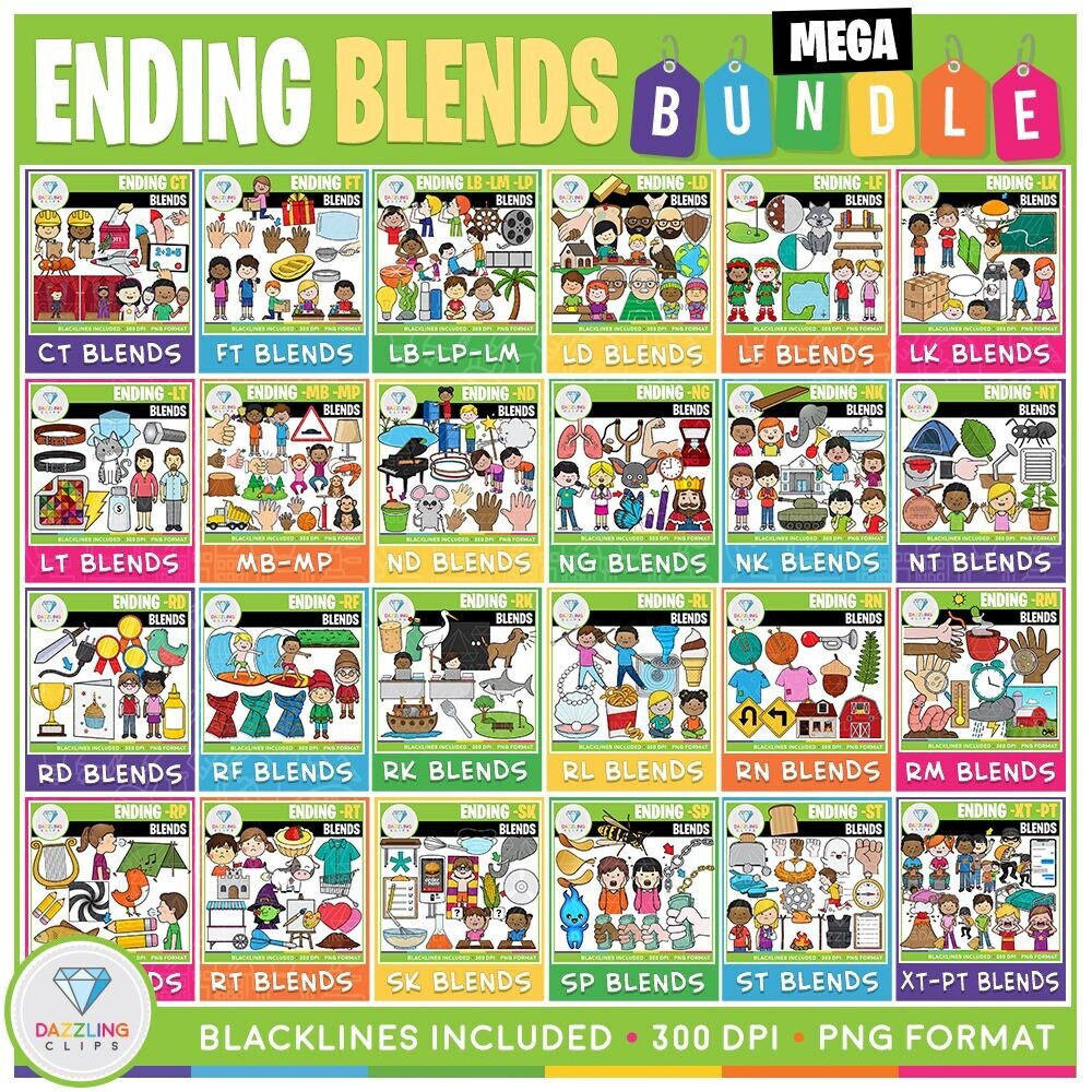 Ending Blends Clipart MEGA Growing Bundle Ending Blends - Etsy