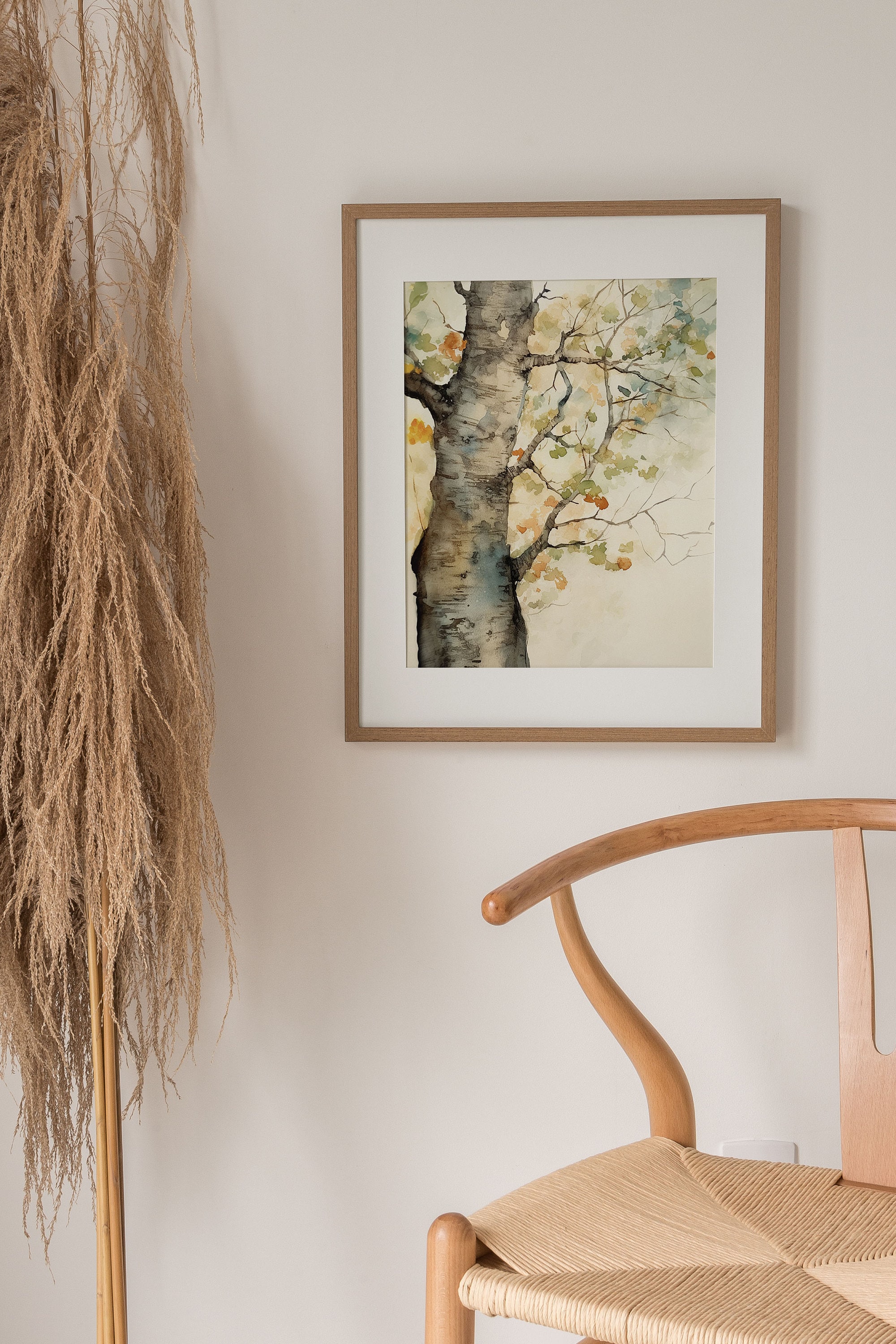 Sycamore Painting Trees Wall Print Landscape Forest Watercolor Art ...