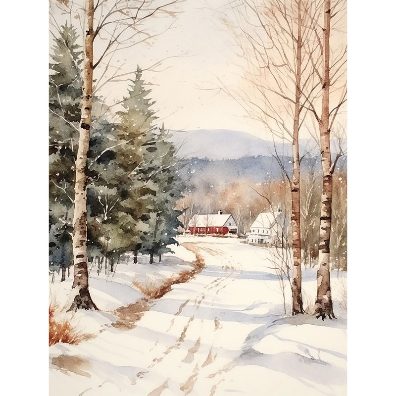 Winter Scene Art - Etsy
