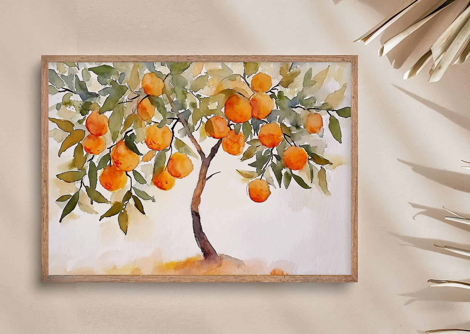 Orange Tree Painting Orange Watercolor Art Print Countryside Wall Art ...