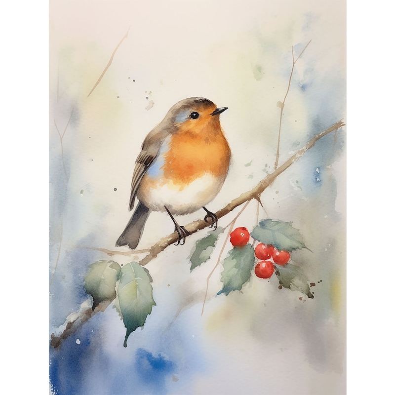 Robin Watercolor - Etsy