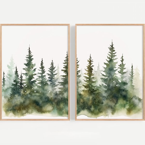Evergreen Forest Art - Etsy