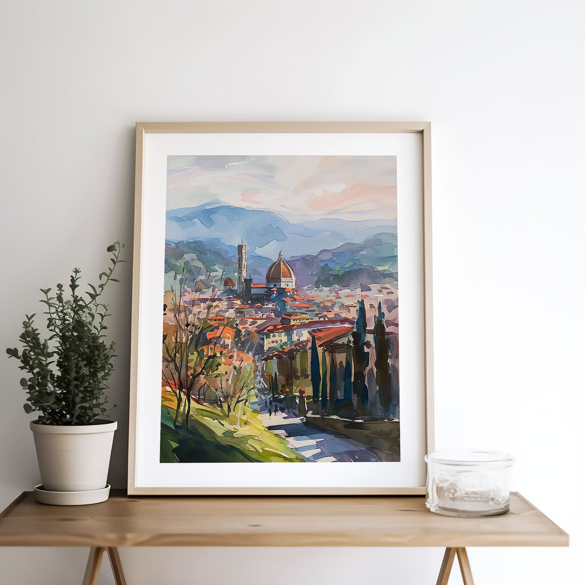Florence Painting Spring Italian Landscape Watercolor Art Print Italy ...