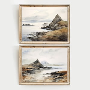 Skellig Islands Painting Set of 2 Prints Ring of Kerry Wall Art Ireland ...