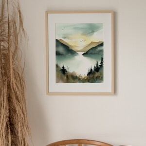 Colorado Painting Mountain Lake Art Print From Original Watercolor Pine ...