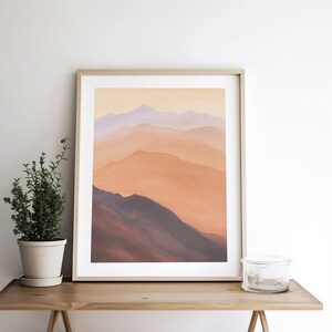 Smoky Mountains Painting Sunrise Watercolor Art Print Mountain Range ...