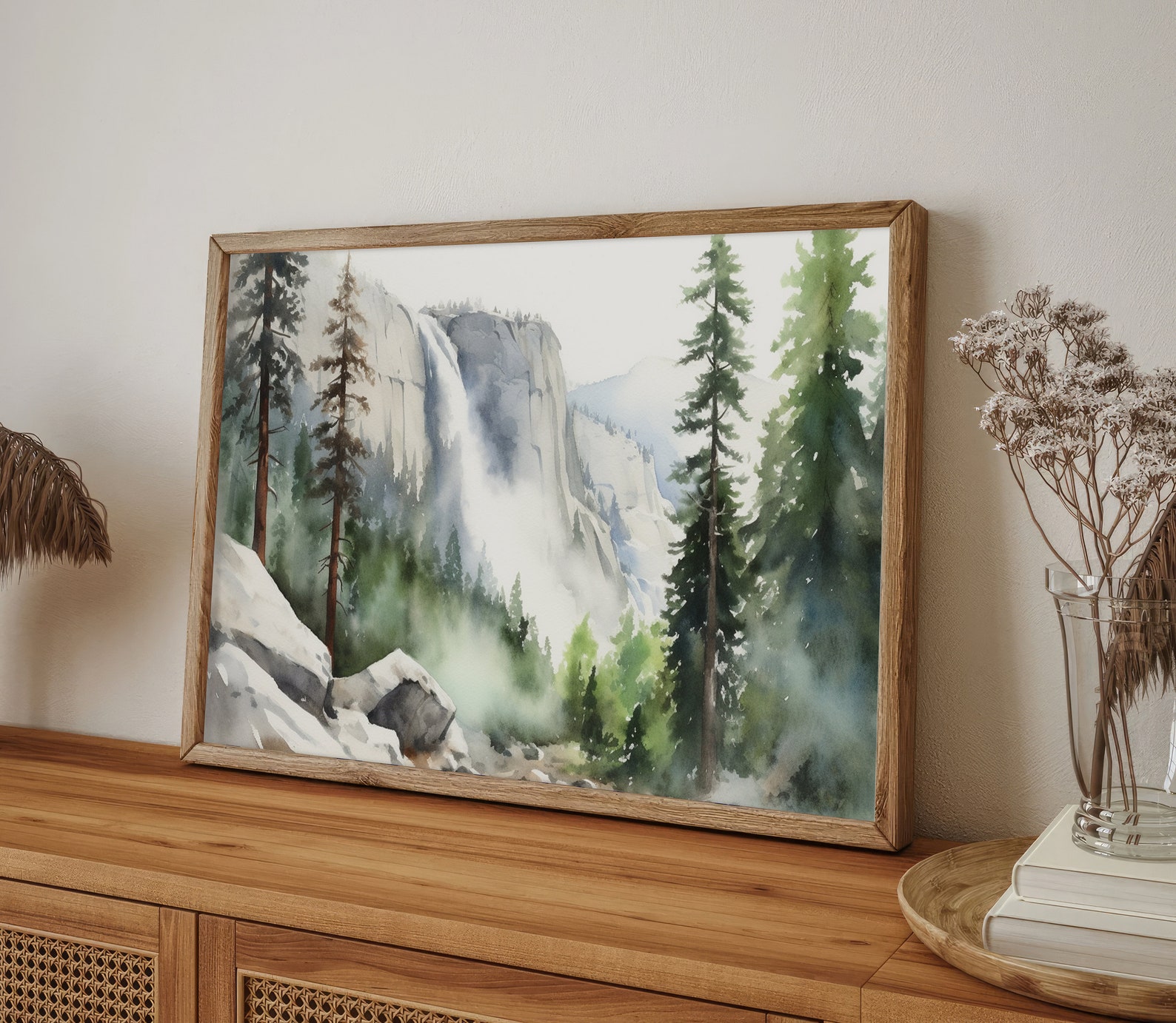 Yosemite Watercolor Art Print El Capitan Mountain Painting - Etsy