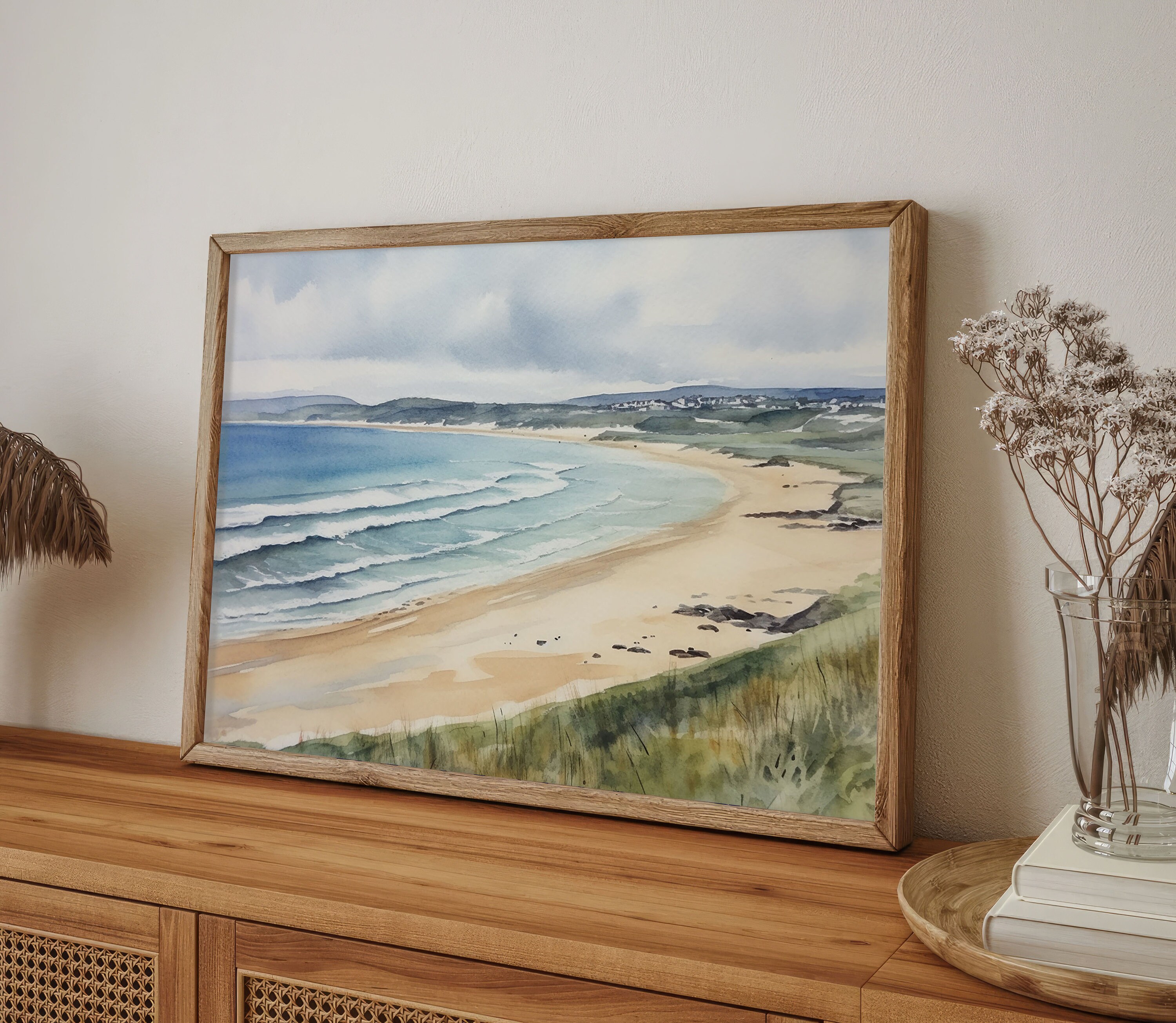 Portsalon Beach Painting Donegal Watercolor Art Print Ireland Coastal ...