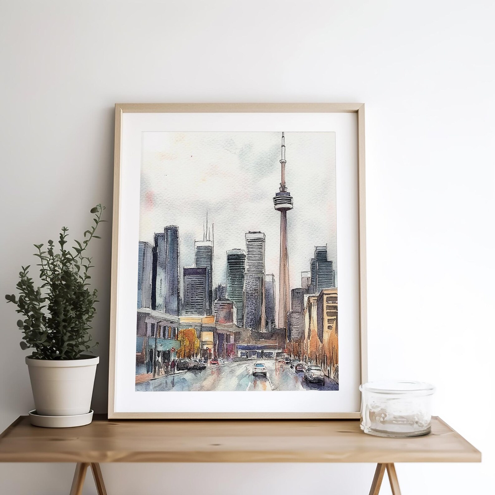 Toronto Painting Canada Watercolor Art Print Toronto Skyline Art ...