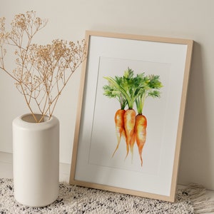 Carrot Watercolor Print From Original Painting Vegetable Wall Art ...