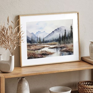 Jackson Hole Watercolor Painting Snake River Art Print Mountain River ...