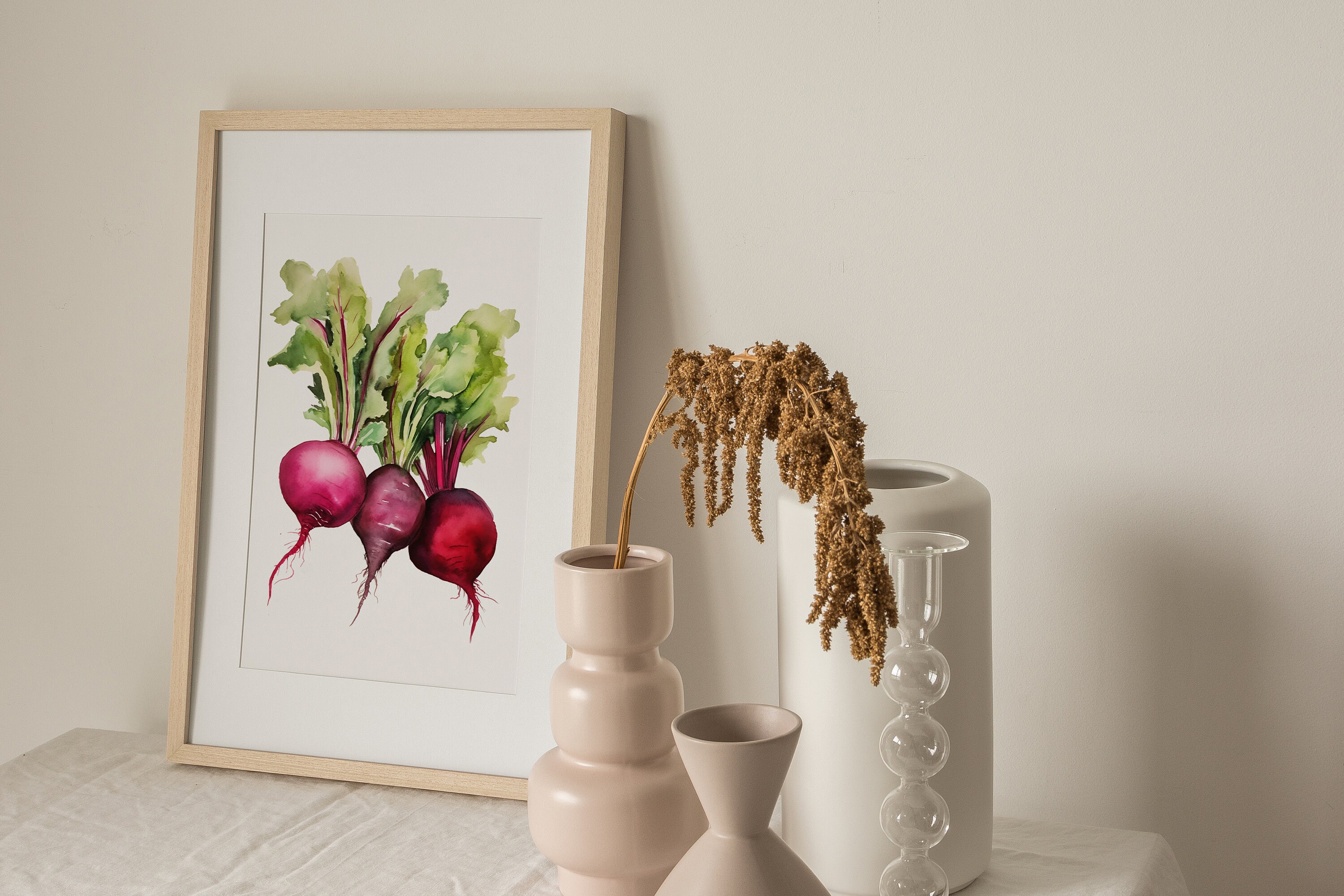 Beet Watercolor Print Vegetables Painting Kitchen Wall Art Modern ...