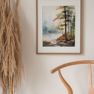 Mckenzie River Painting Oregon Landscape Print Rivershore Wall Art ...