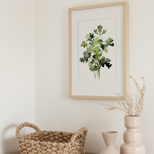 Parsley Watercolor Painting Herbs Art Print Minimalist Kitchen Wall Art ...
