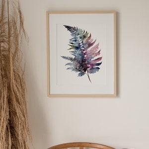Fern Watercolor Painting Floral Art Print From Original Painting Abstract Botanical Wall Art ...