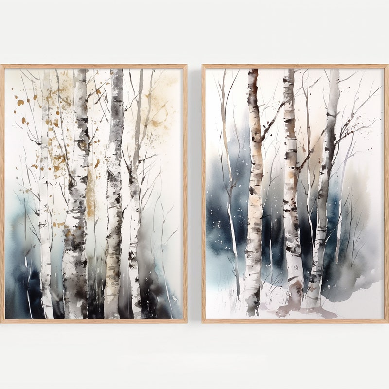 Birch Tree Wall Art - Etsy