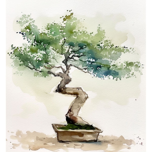 Bonsai Tree Painting - Etsy