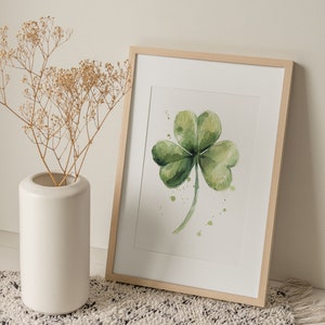 Shamrock Painting Shamrocks Watercolor Art Print Ireland Wall Art Irish ...