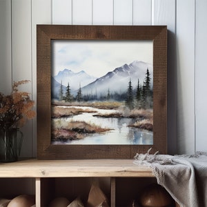 Jackson Hole Watercolor Painting Snake River Art Print Mountain River ...