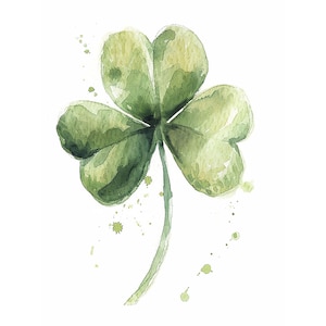 Shamrock Painting Shamrocks Watercolor Art Print Ireland Wall Art Irish ...