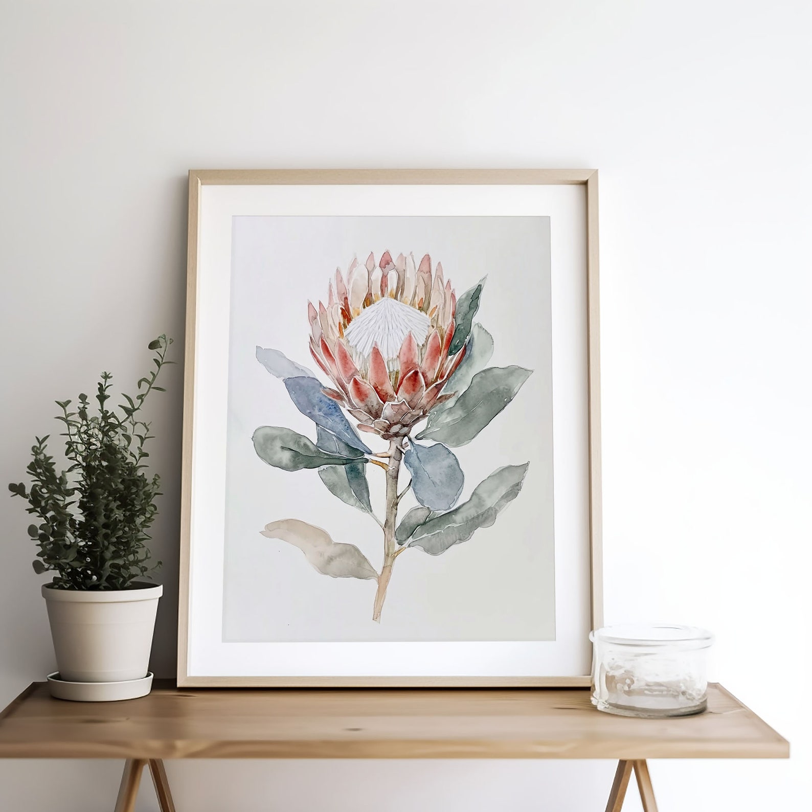 Protea Painting Flower Watercolor Art Print Botanical Wall Art Floral ...