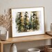 Spruce Trees Painting Green Forest Watercolor Art Print Woodland ...