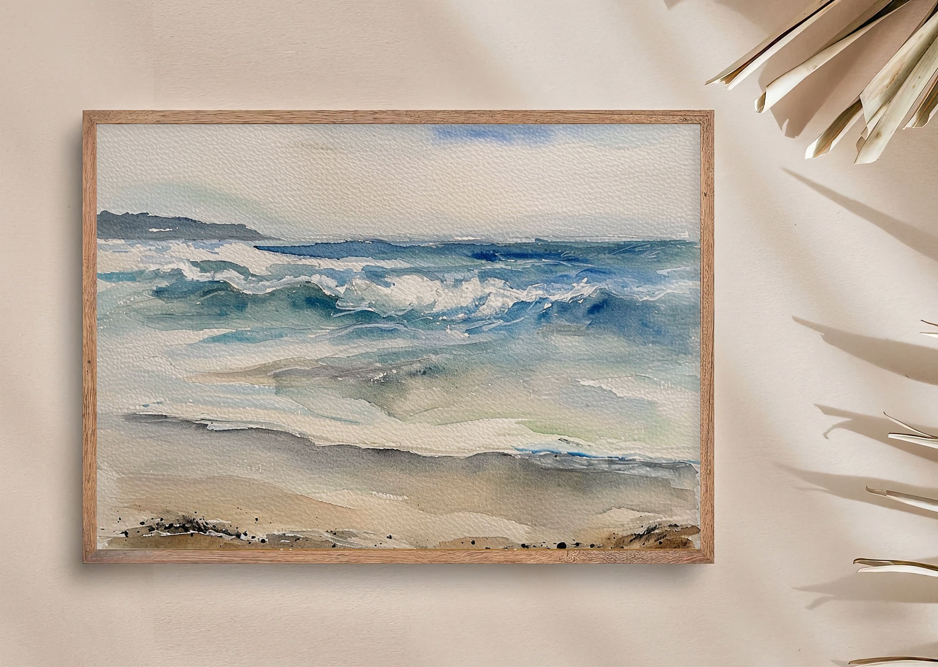 Ocean Art Print Abstract Watercolor Painting Waves Wall Art Beach ...