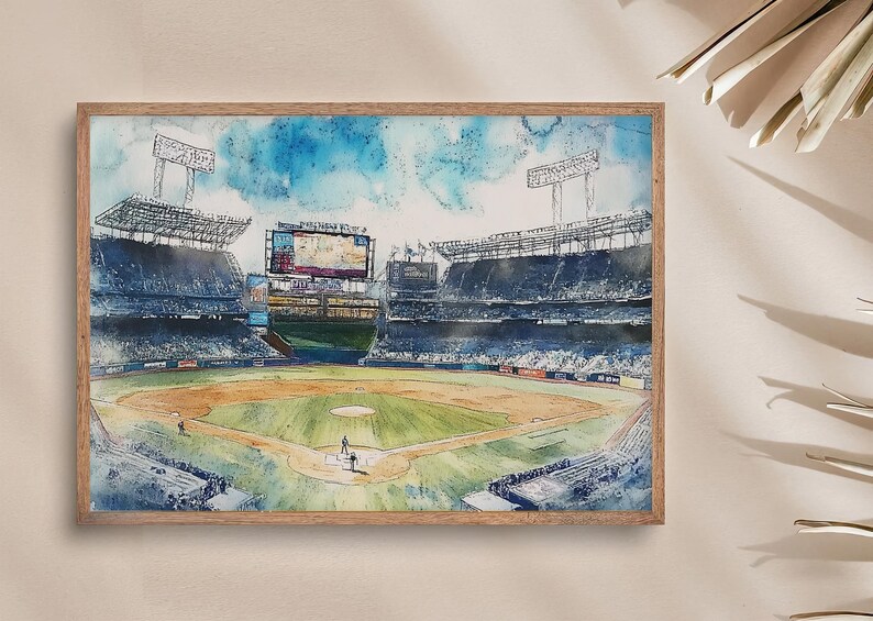 Yankee Stadium Painting New York Yankees Watercolor Art Print Sport ...