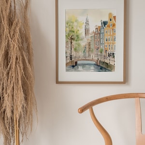 Amsterdam Painting Spring Cityscape Watercolor Art Print Netherlands ...