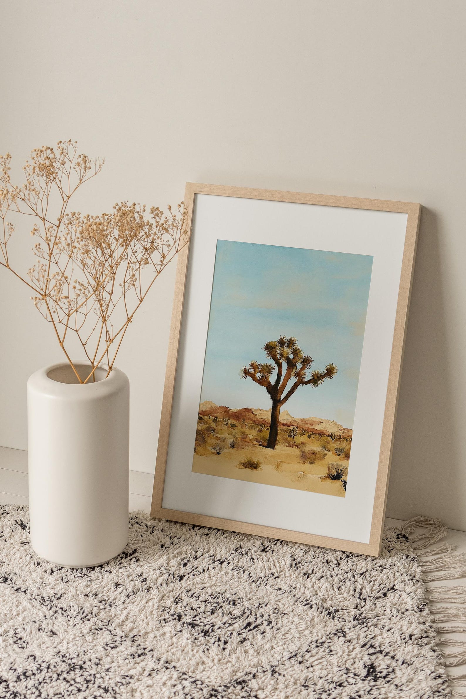 Joshua Tree Painting National Park Watercolor California Landscape Art ...
