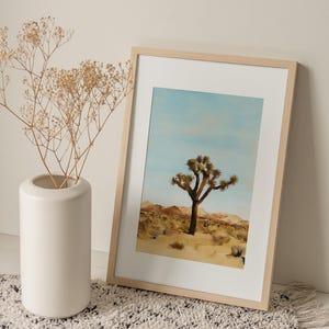 Joshua Tree Painting National Park Watercolor California Landscape Art ...