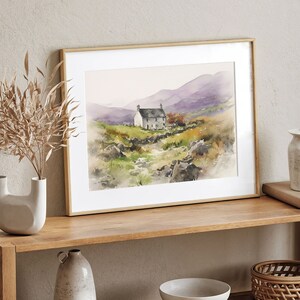 Irish Thatched Cottage Painting County Donegal Landscape Watercolor Art ...