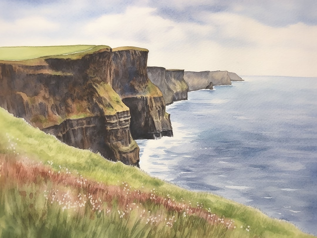 Cliffs of Moher Painting Ireland Watercolor Art Print Irish Coastal ...