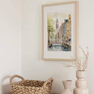 Amsterdam Painting Spring Cityscape Watercolor Art Print Netherlands ...