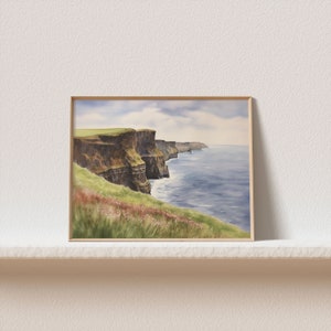 Cliffs of Moher Painting Ireland Watercolor Art Print Irish Coastal ...